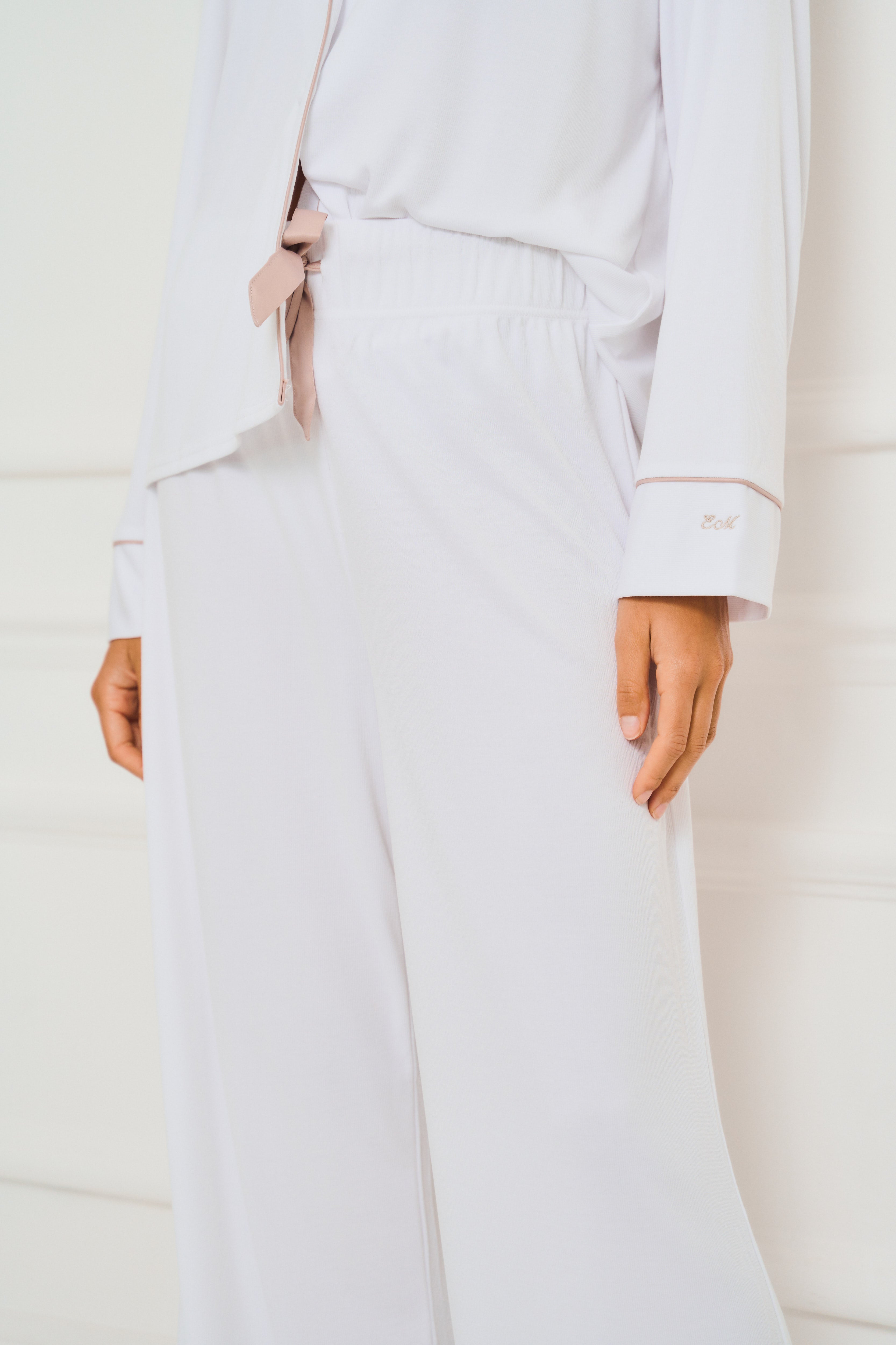 White Traditional PJ Set – Jim Jam The Label