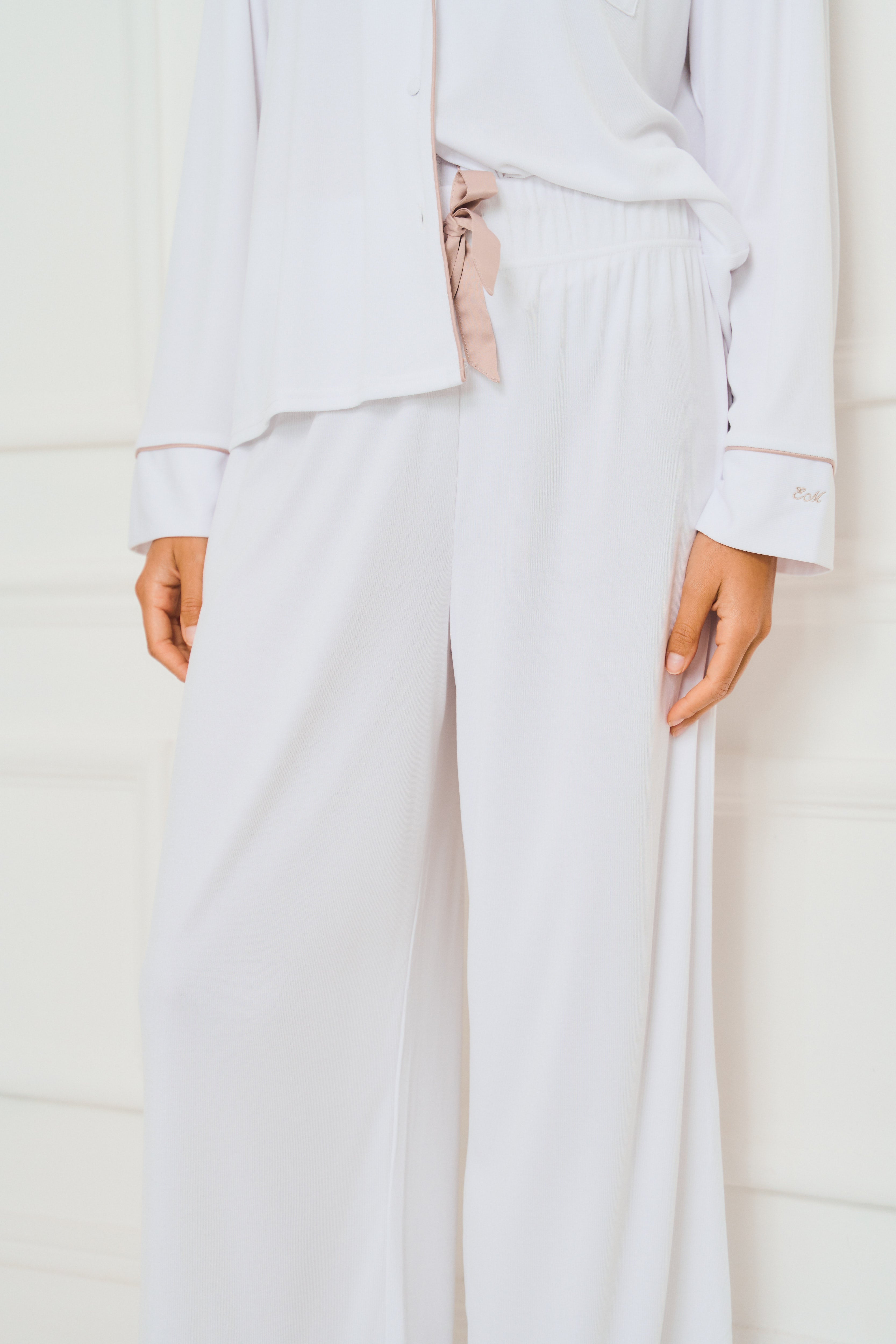 White Traditional PJ Set – Jim Jam The Label