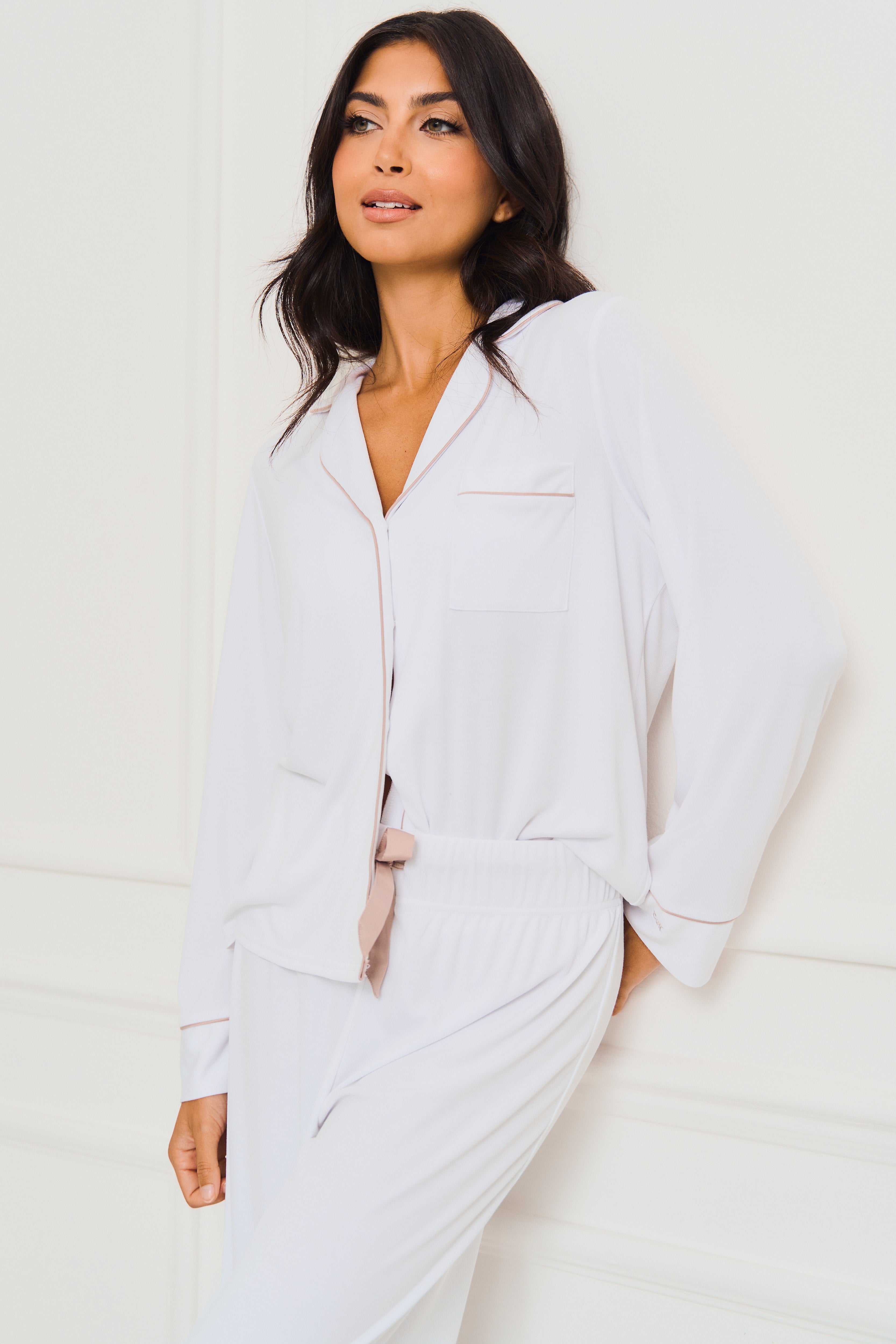 White Traditional PJ Set – Jim Jam The Label