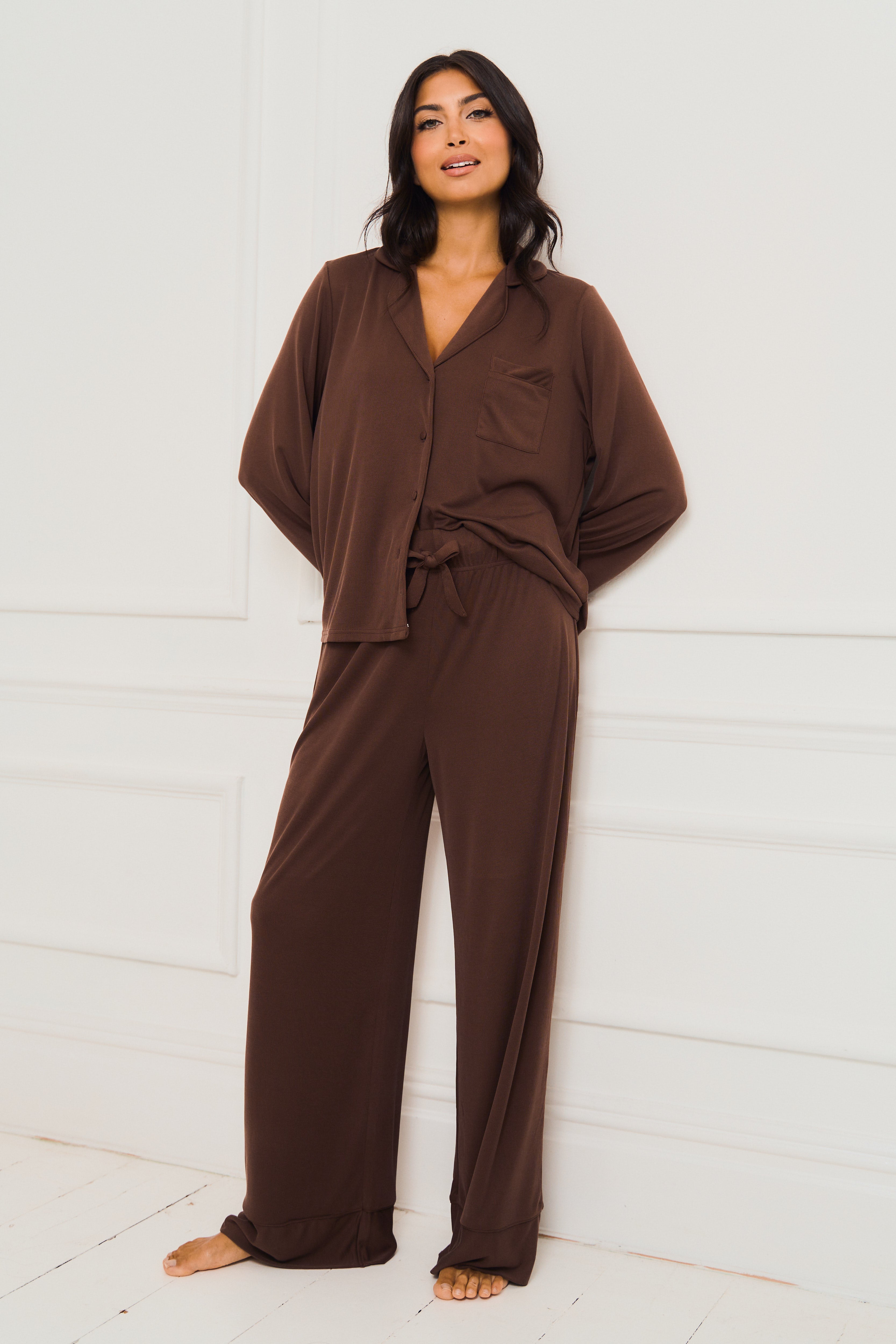 Brown Traditional PJ Set – Jim Jam The Label