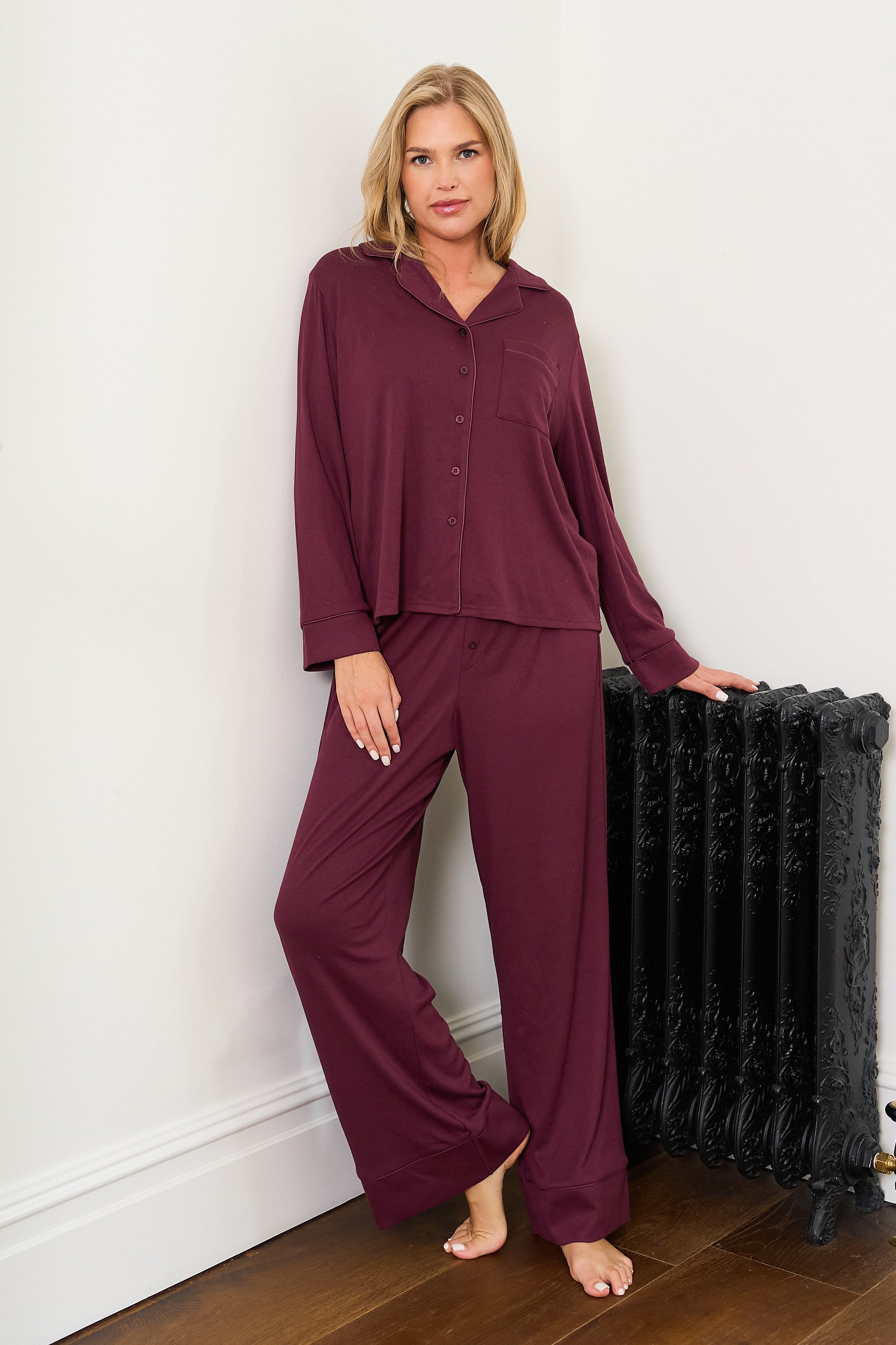 Burgundy Traditional Pyjama Set – Jim Jam The Label
